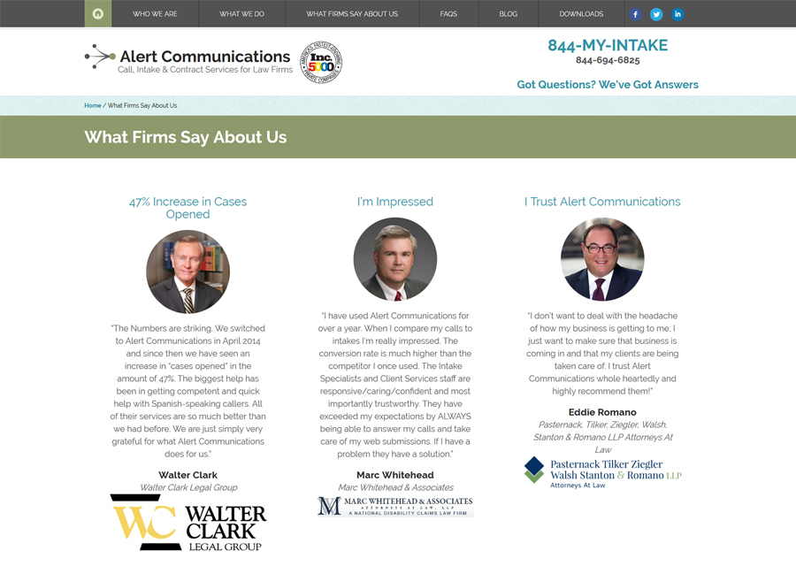 Alert Communications Website Design - Guido Media Design & Development