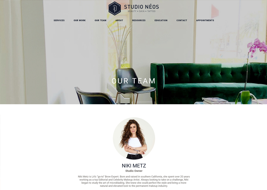 Studio Neos Website Design - Guido Media Design & Development
